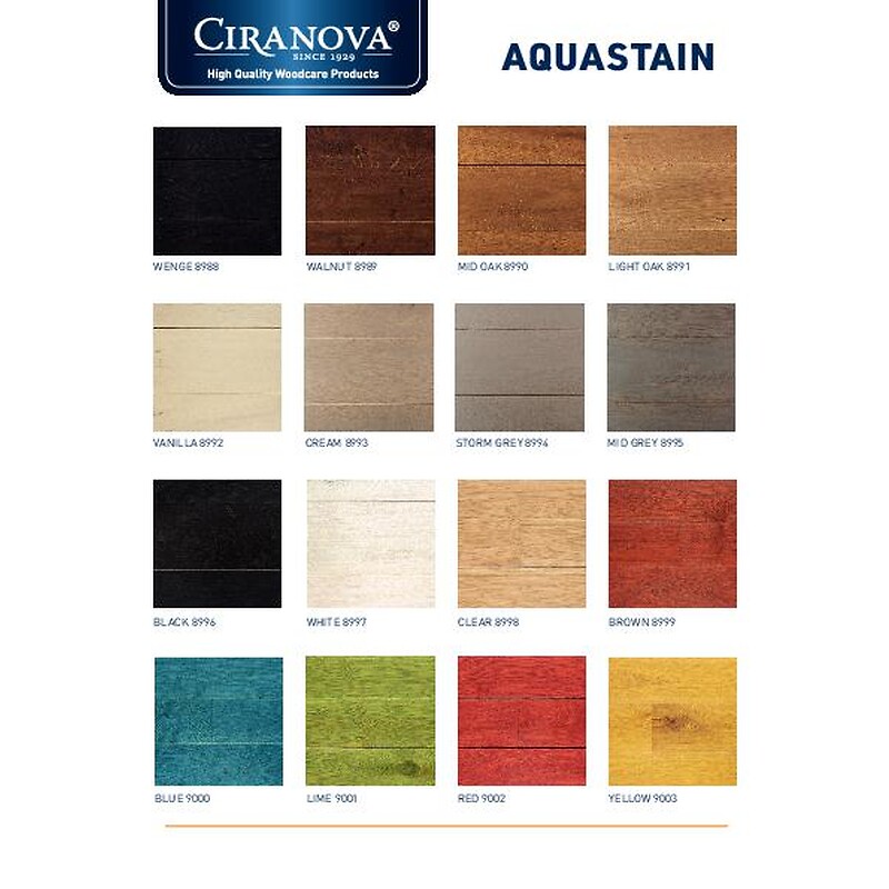 Boîtes de 16 échantillons bois de teinte AQUASTAIN | Legallais