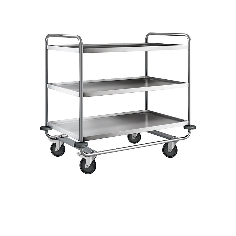 Desserte inox 304 L, châssis renforcé, 3 plateaux, 200 kg | Legallais